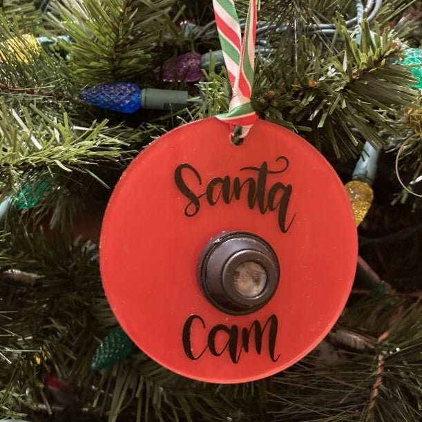 Santa Cam, 3.5" Acrylic Round Christmas Ornament – Happy Craft Designs