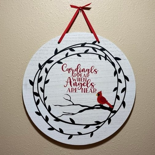 Angels Appear When Angels Are Near, Round Cardinal Sign – Happy Craft ...